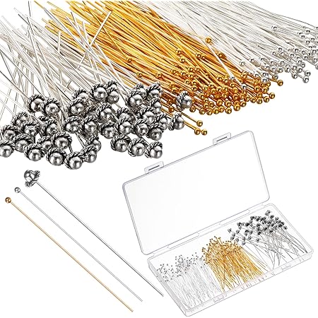 Amazon.com: 60 Pieces Jewelry Head Pins Flower Beads Ball Head Pins ...