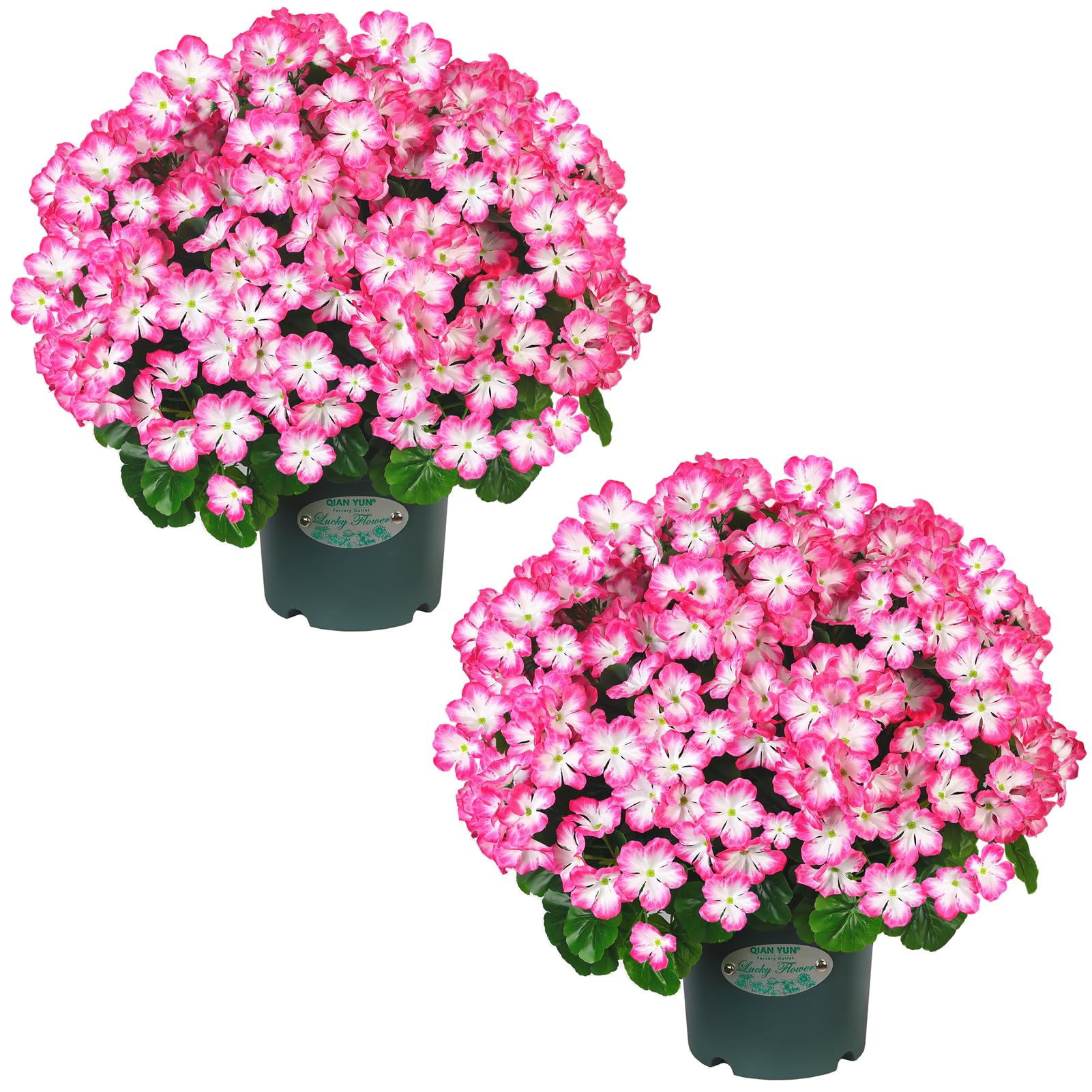 Amazon.com: QIANYUN Artificial Geraniums Topiary - 21” Silk Flowers Pre ...