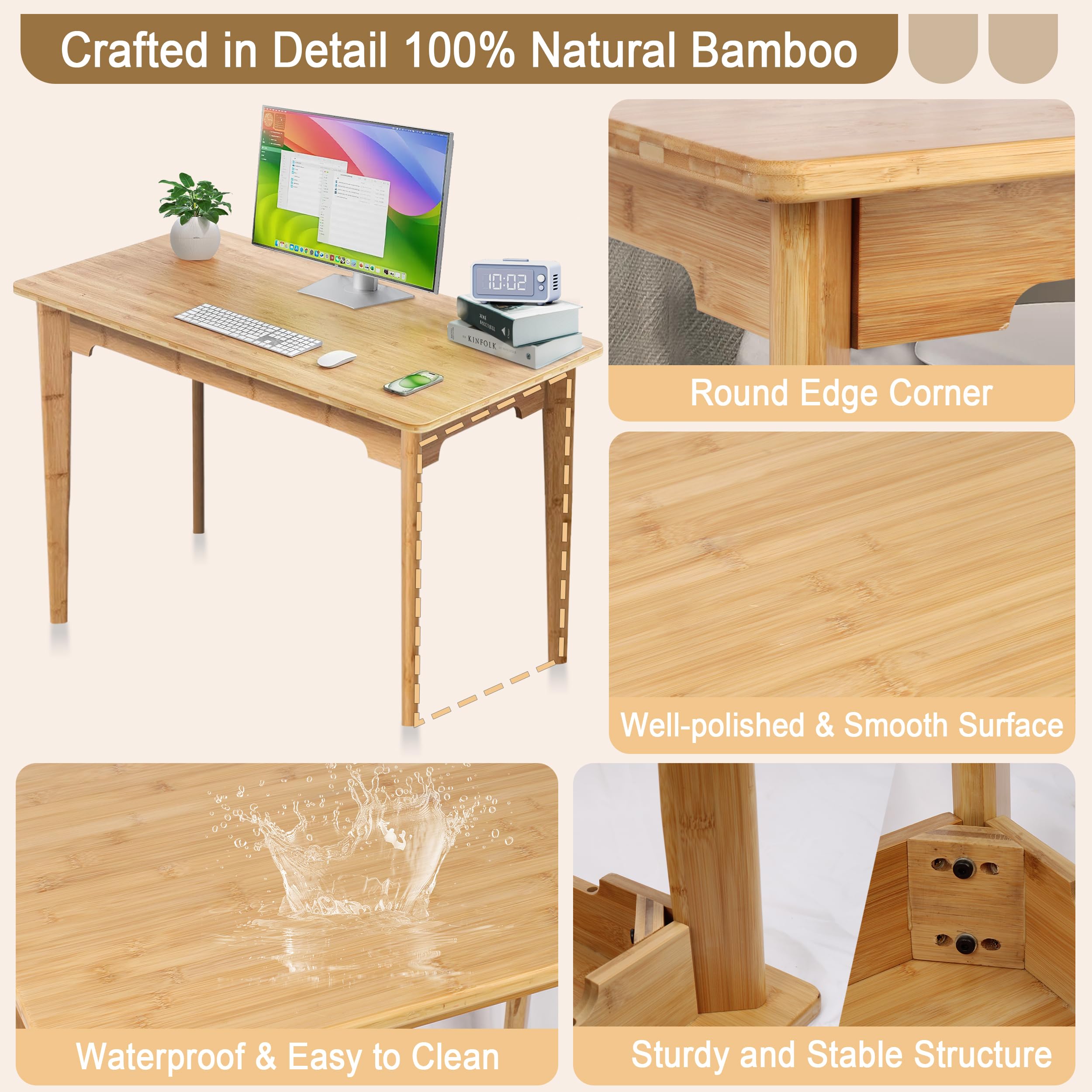 Bamboo Furniture Home Desk Bamboo Desks You'll Love | Wayfair.co.uk