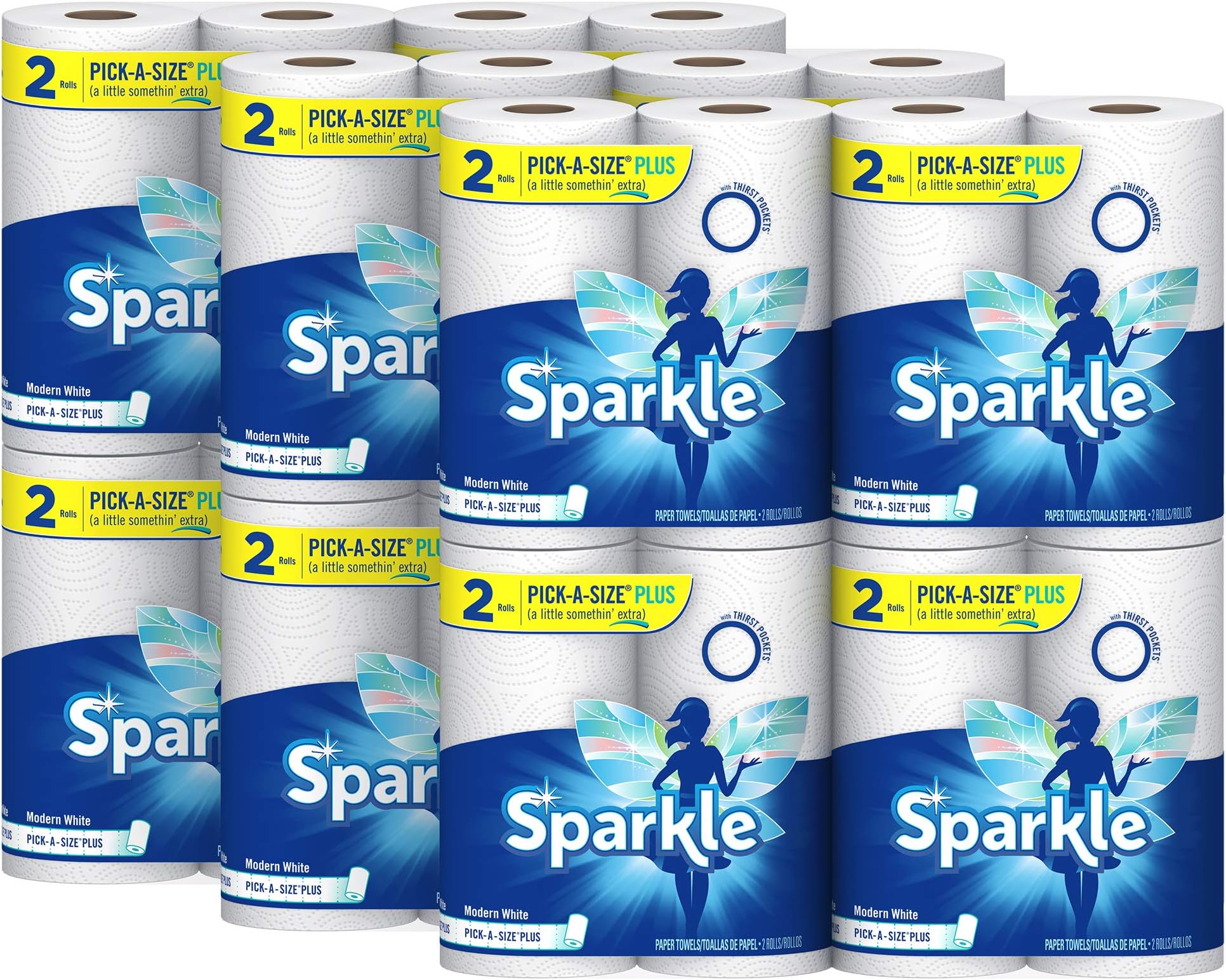 Amazon.com: Sparkle Paper Towels, 24 Giant Rolls, Pick-A-Size, White ...