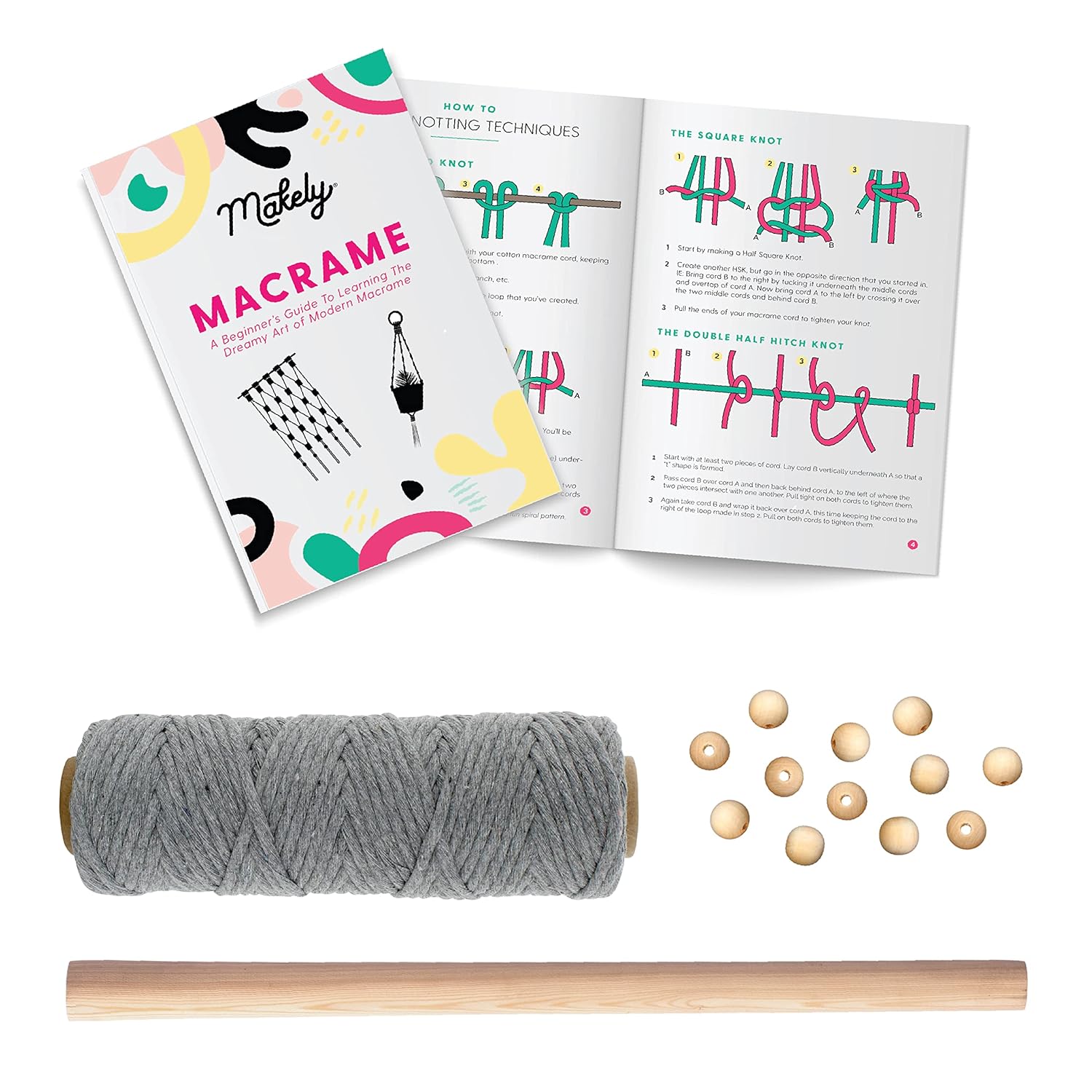 DIY Macrame Kit – Make A Light Grey Macrame Wall Hanging with This ...