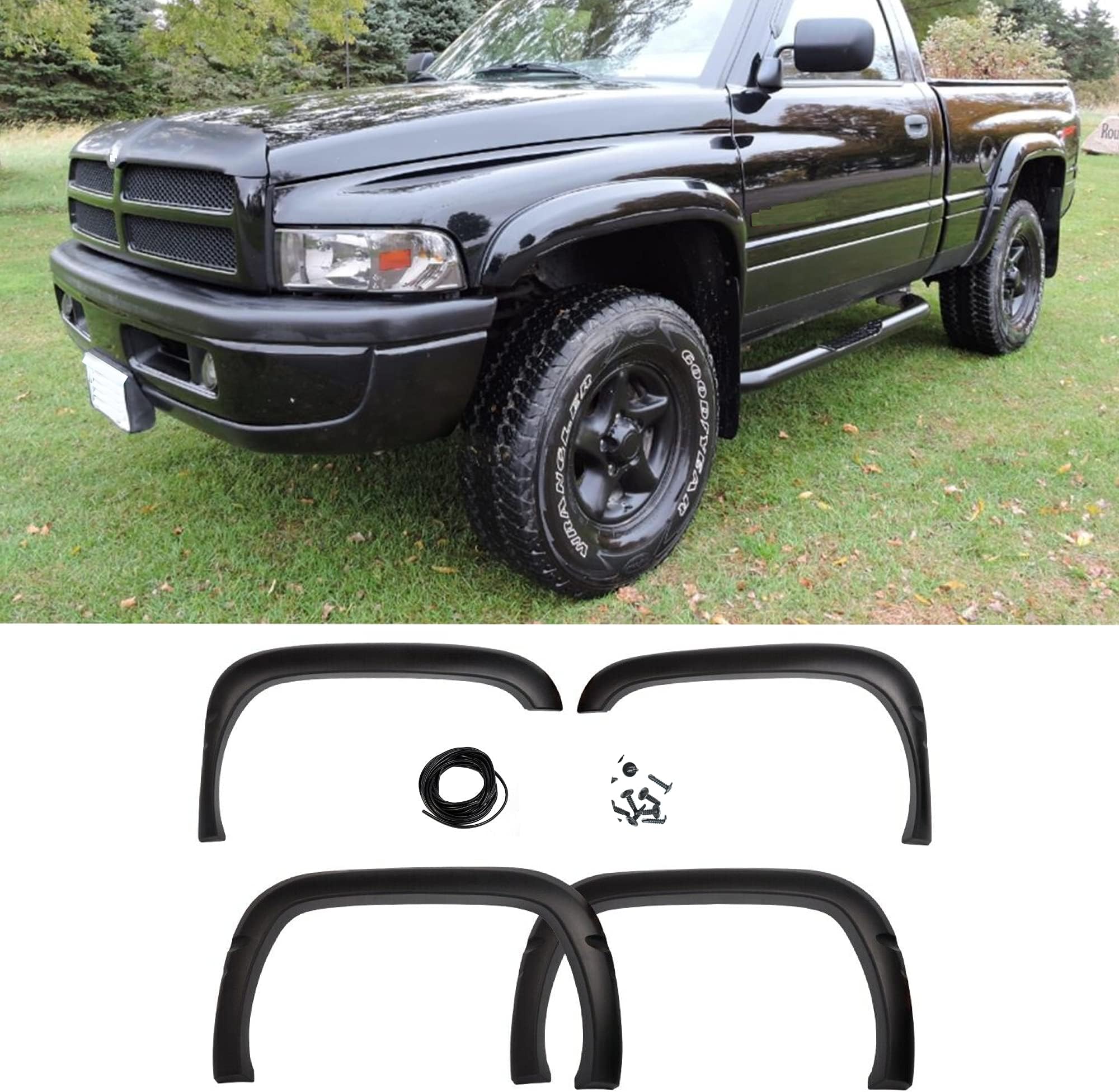 Rear Fender 4Pcs-Set] Pocket-Riveted Wheel Fender Flares Compatible ...