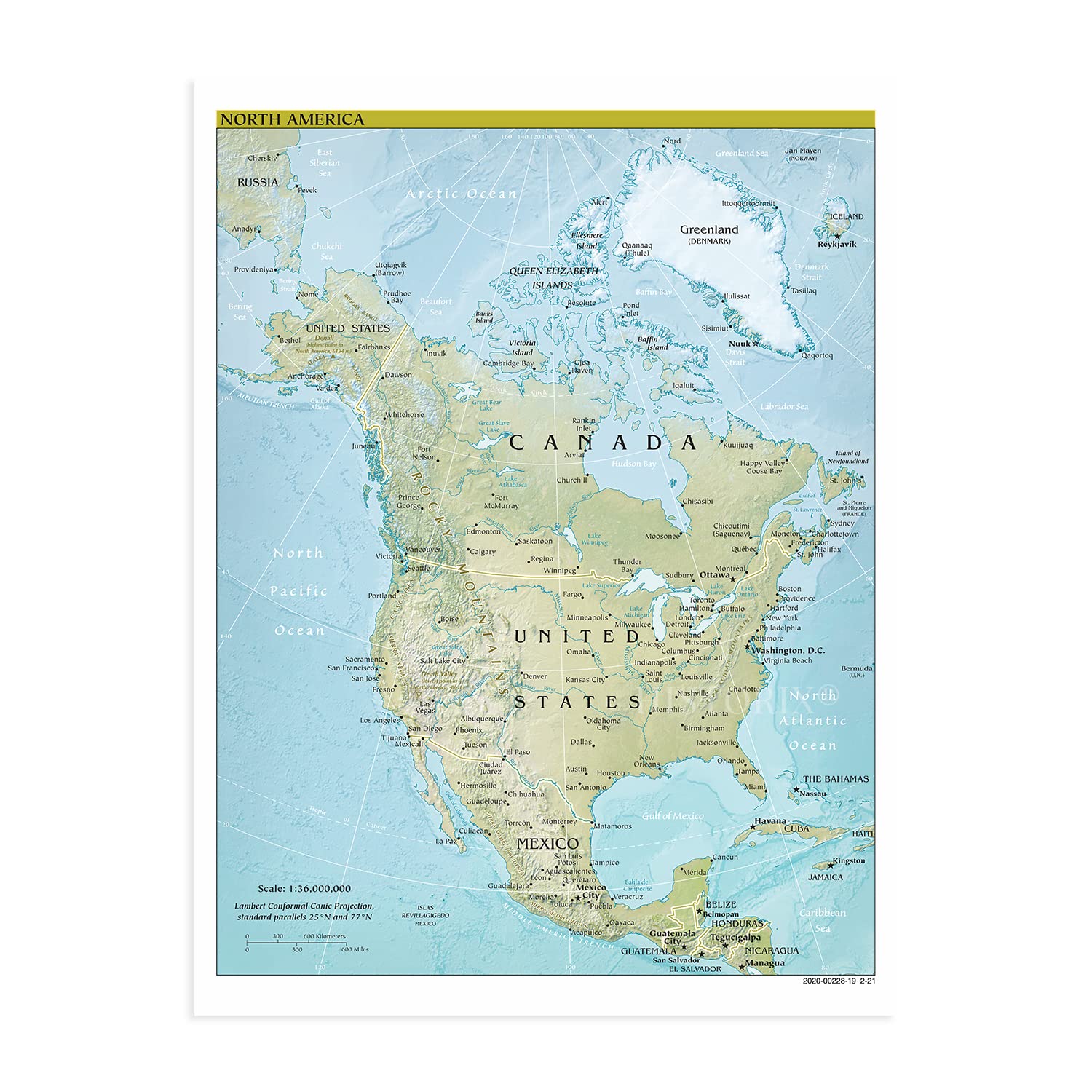 Snapklik.com : 2021 North America Map - 18x24 Inch Map Of North America ...