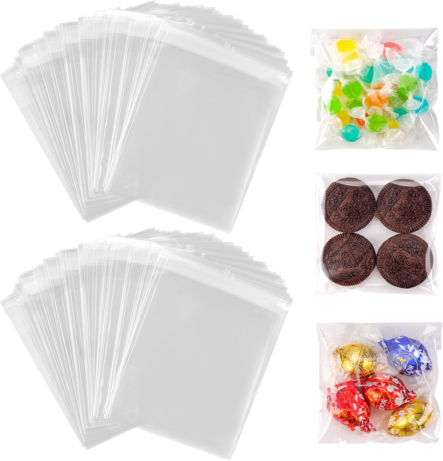 Amazon.com: YunKo Self Sealing Cellophane Bags Clear Cookie Bags for Gift Giving Treat bags for ...