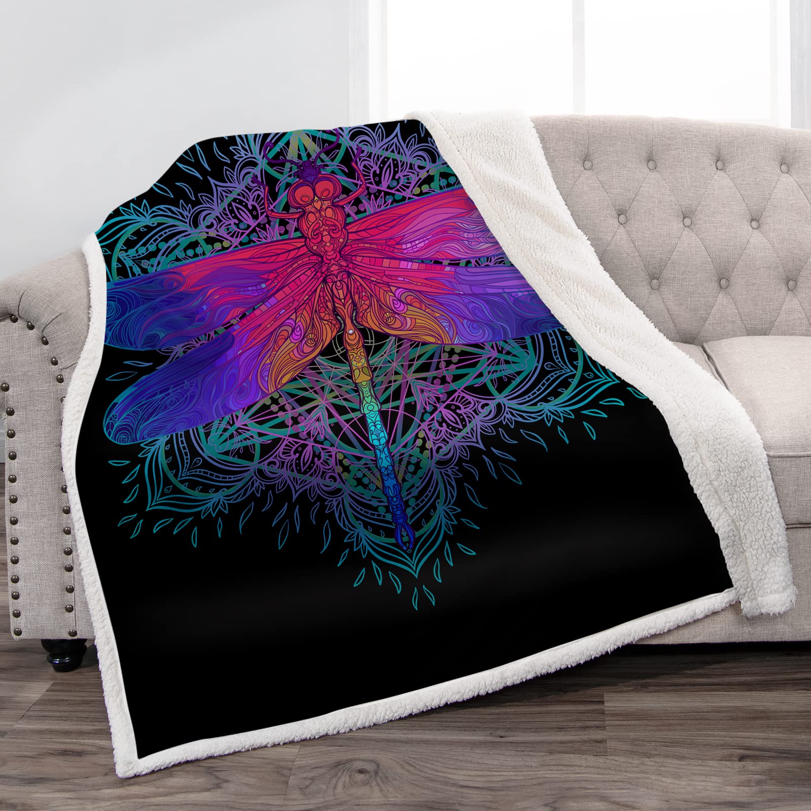 Jekeno Blanket Dragonfly Gifts for Women - Purple Dragonfly Birthday ...