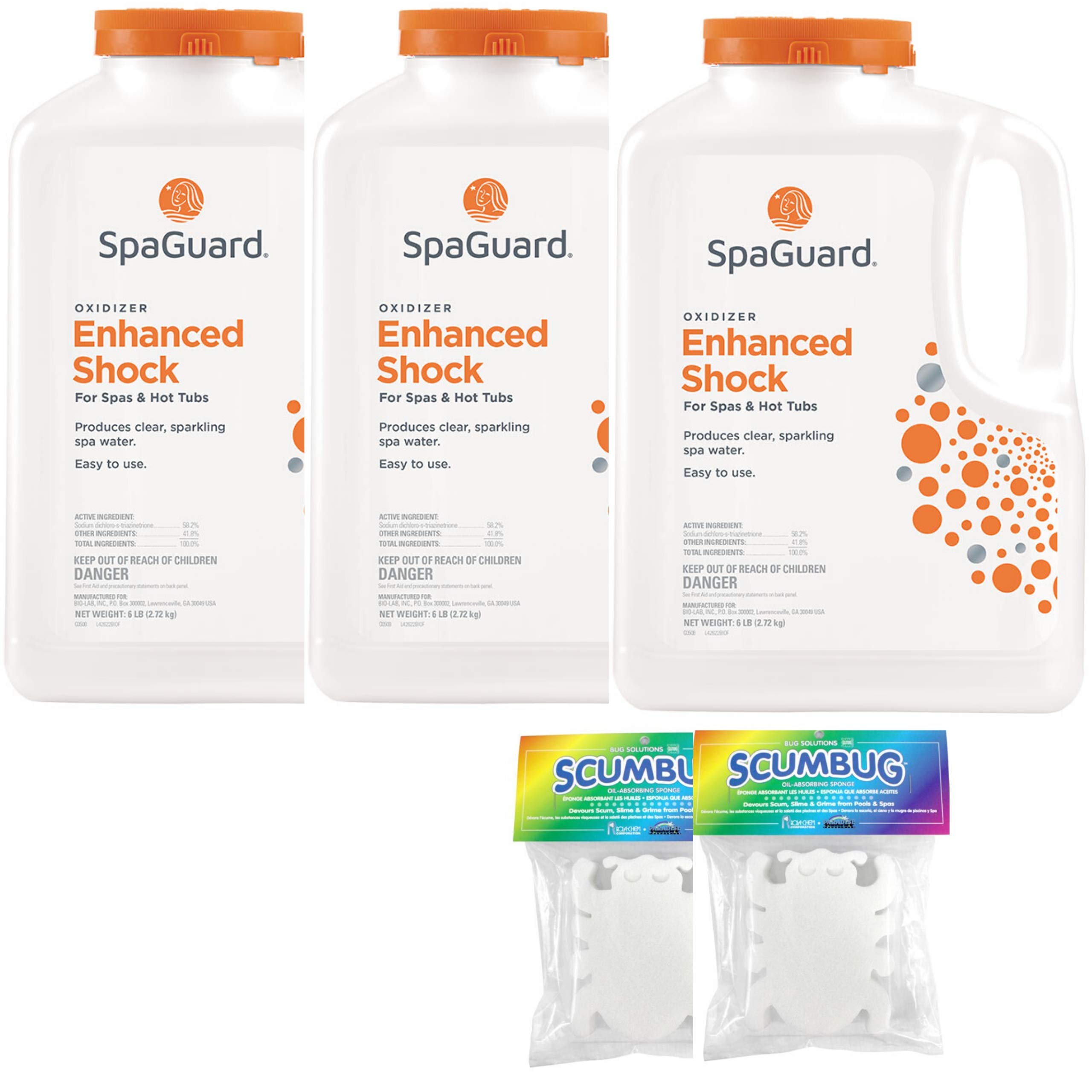 Buy HotTubClub SpaGuard Enhanced Shock 6lb Bundle, Hot Tub Oxidizer s ...