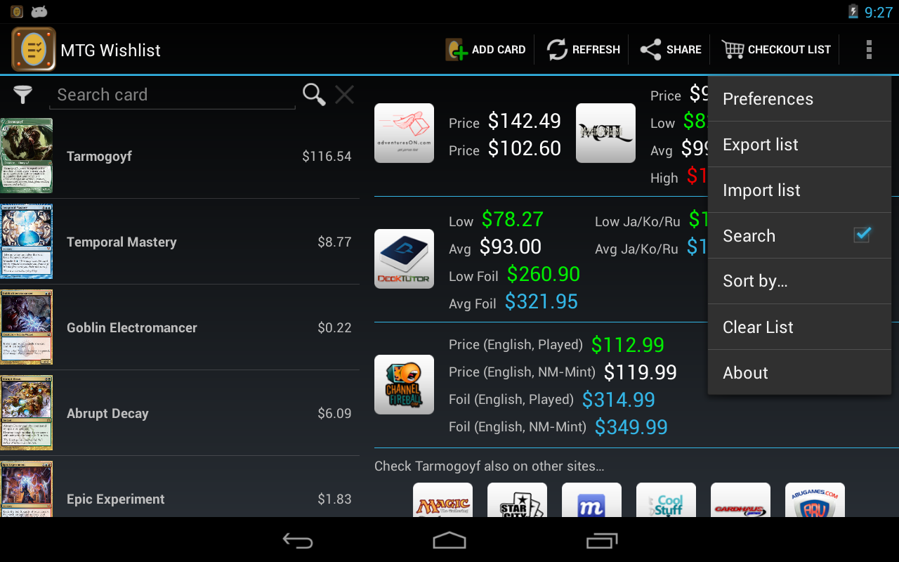 MTG Wishlist Pro - App on the Amazon Appstore