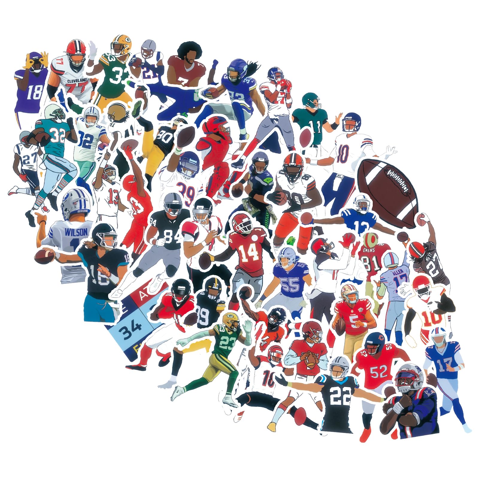 Amazon.com: Prstincol 100 Pcs American Football Stickers Sports ...