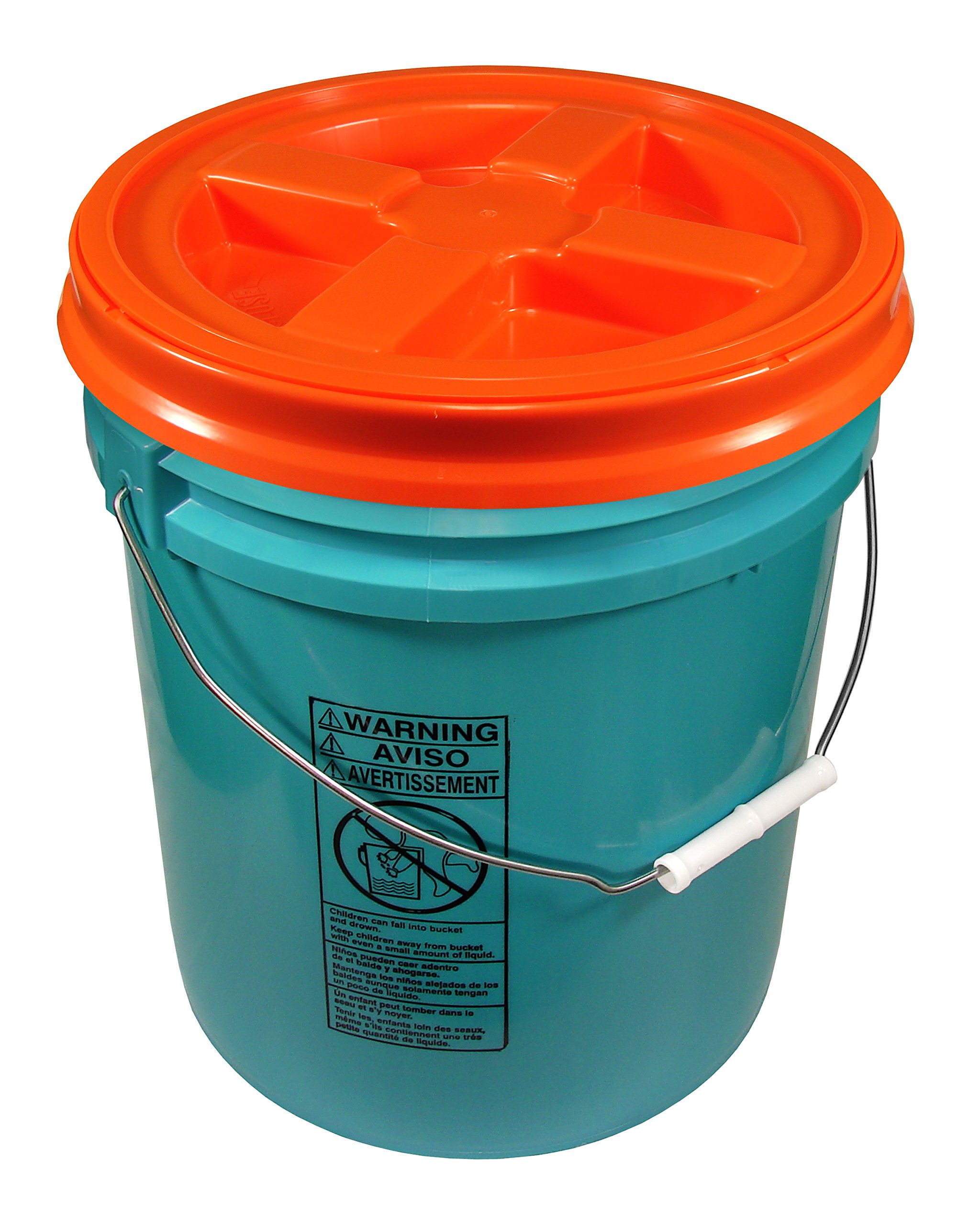 Amazon.com: Turquoise 5 Gallon 90 mil Bucket with Gamma Seal Lid ...