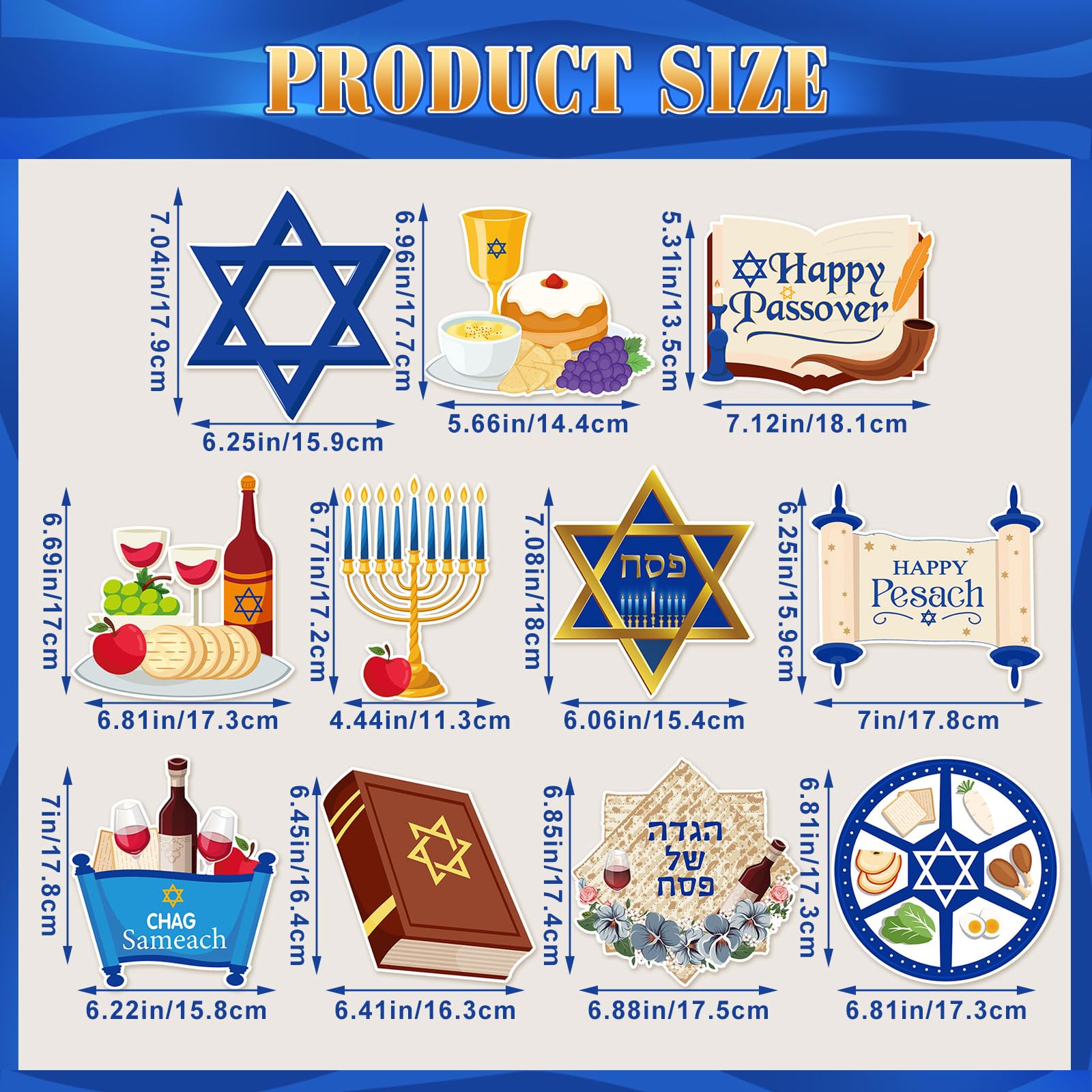 Snapklik.com : 30 Set Passover Decorations Happy Passover Hanging ...