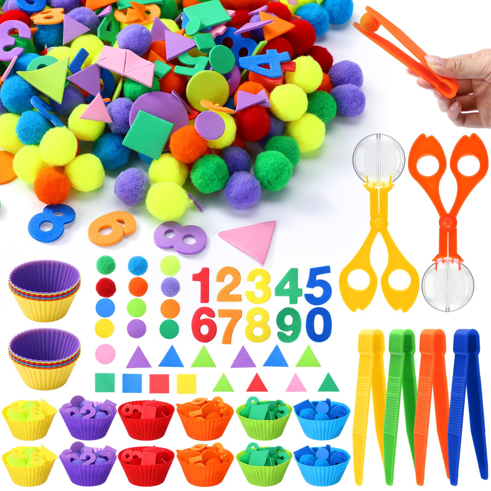 Snapklik.com : 550 Pcs Fine Motor Toys Counting Sorting Sensory Bin ...