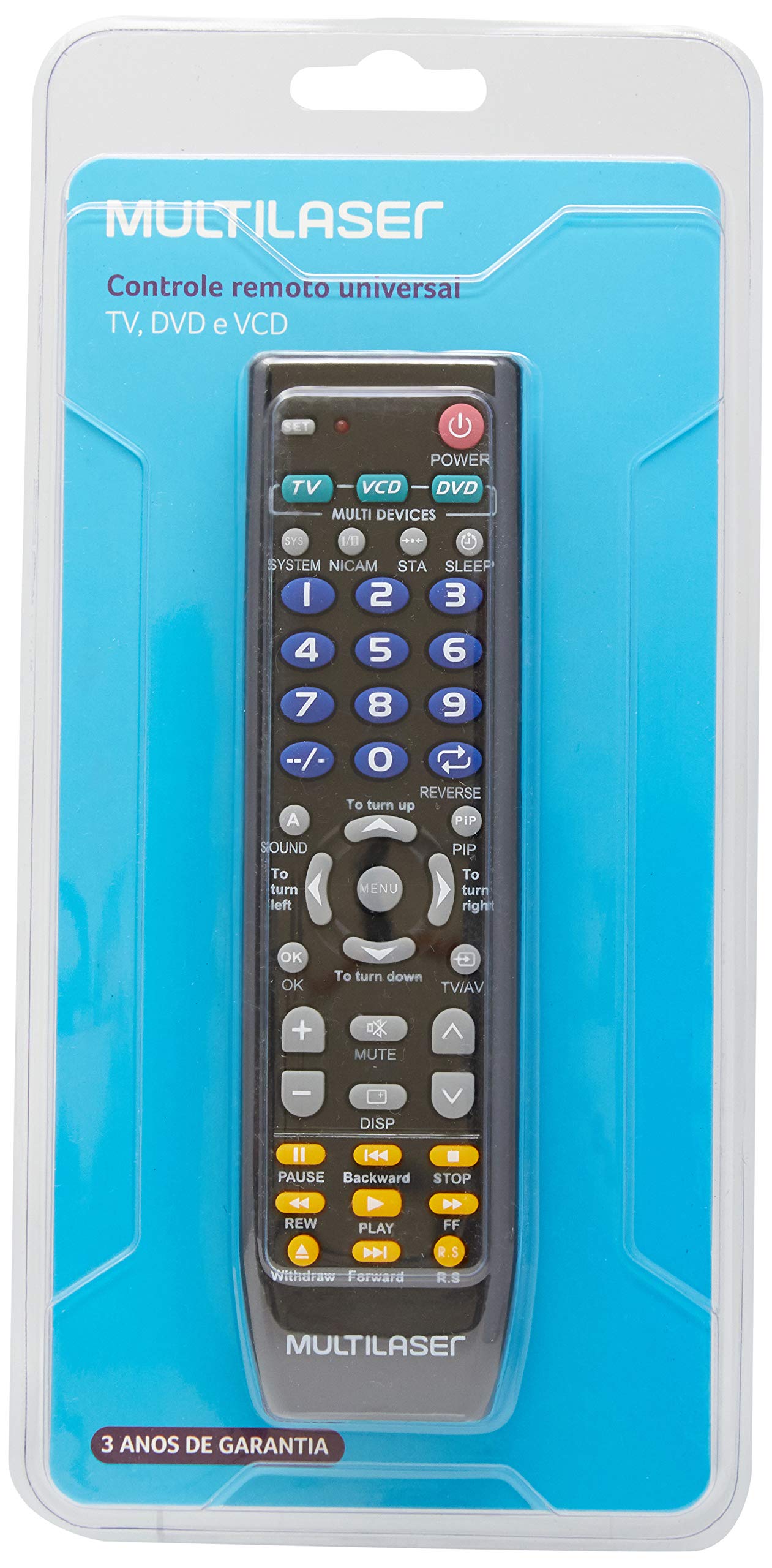Controle Remoto Universal 3 Em 1 Preto - AC088 | Amazon.com.br