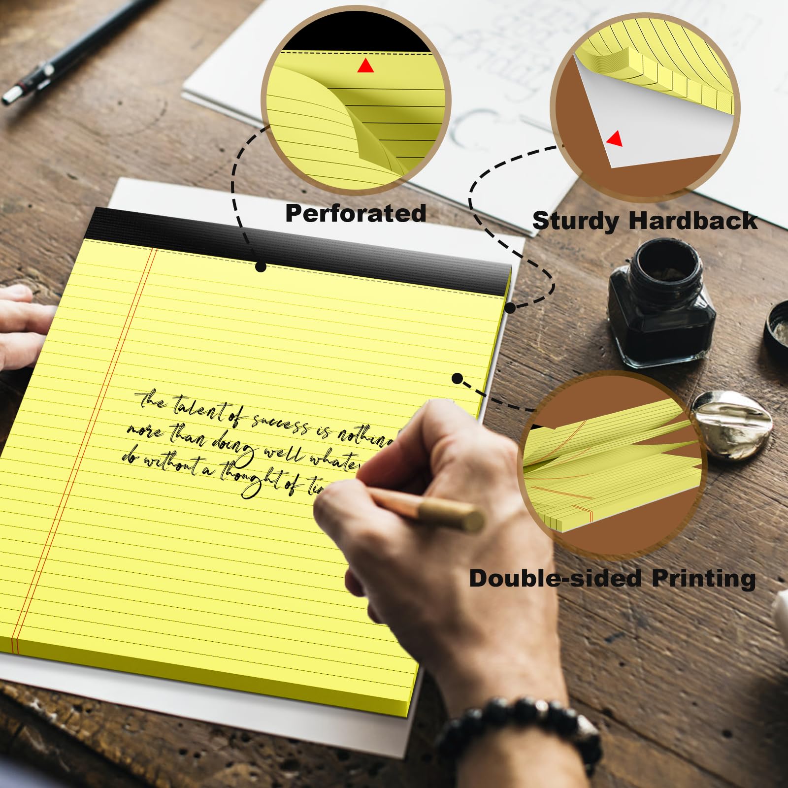 Snapklik.com : Yellow Legal Pads 8.5 X 11 Pack Of 4 Note Pads 8.5 X 11 ...