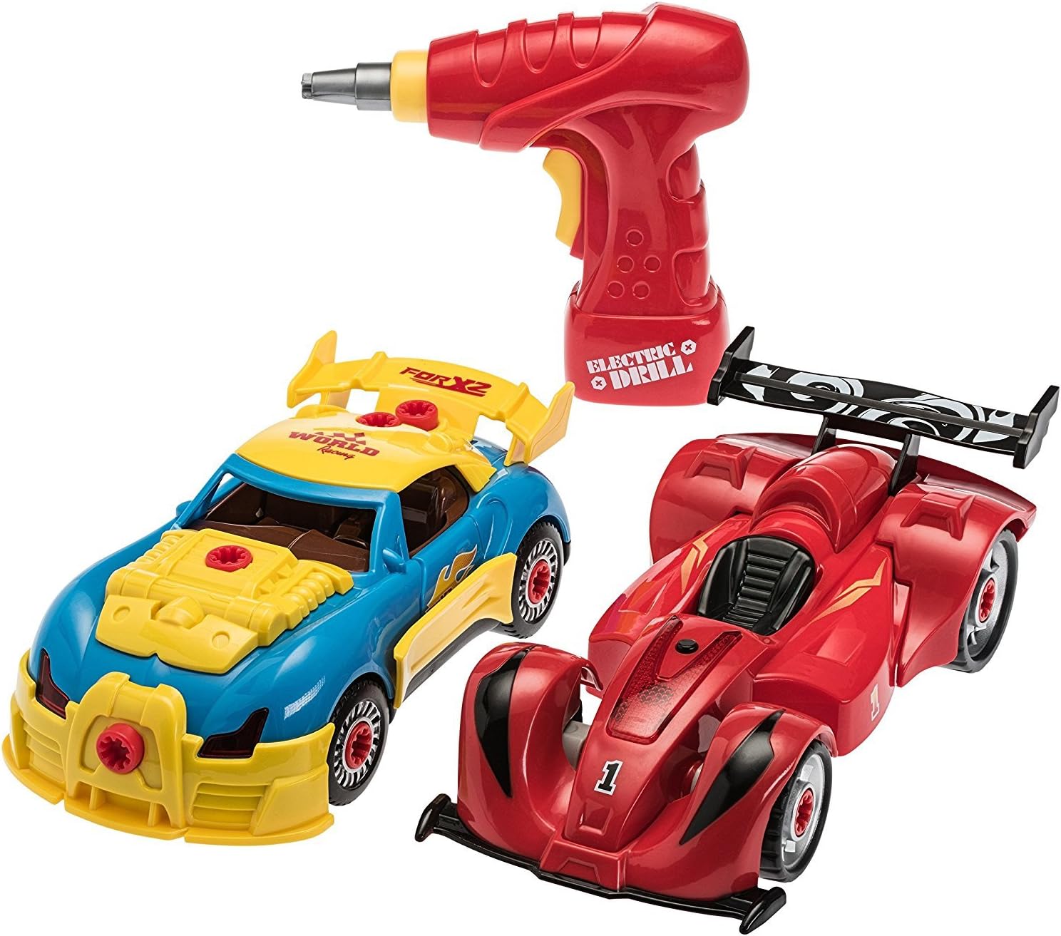 Amazon.com: PREXTEX 53 Piece Build Your Own Racer Car Set STEM take ...