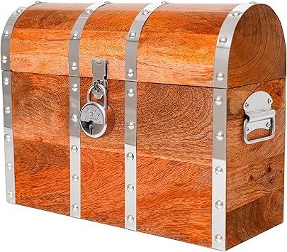Amazon.com: Vizayo Handmade Pirate Treasure Chest with Lock and Keys ...