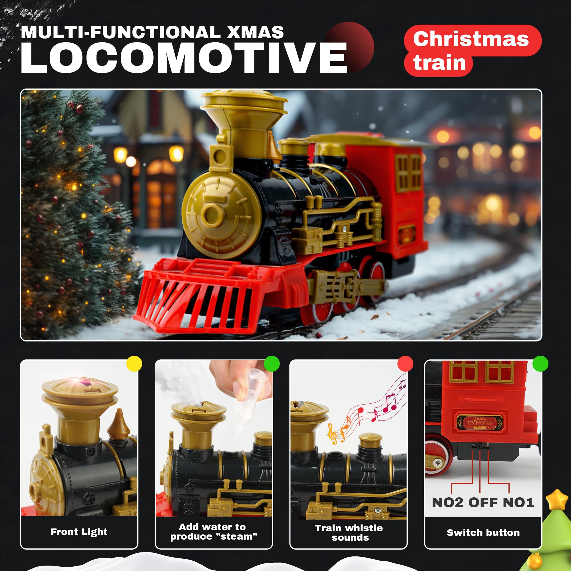 Snapklik.com : Toy Train Steam Engine Electric Train Sets For Kids Toys Birthday For 3 4 5 6 ...
