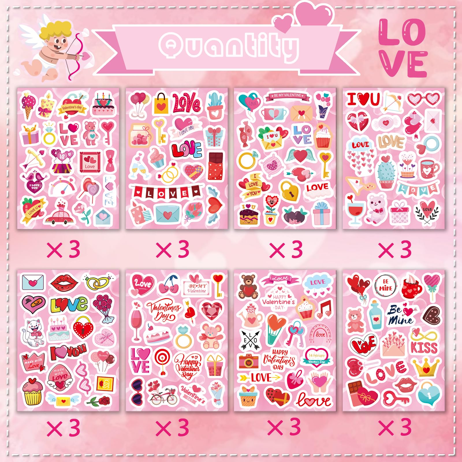 Snapklik.com : 465PCS Valentine Stickers - Valentines Stickers For Kids ...