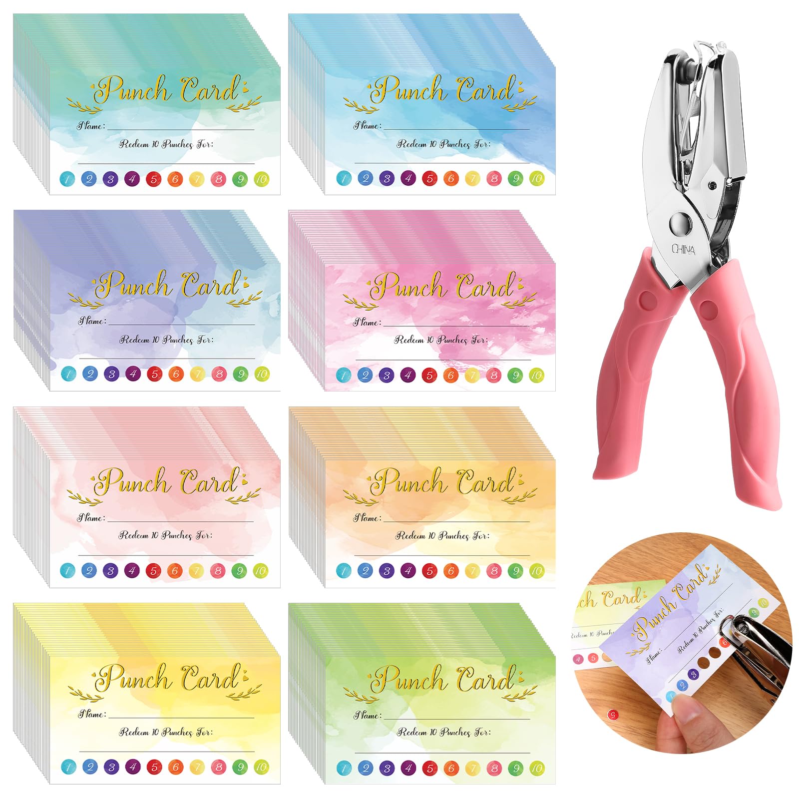 Snapklik.com : Fumete 200 Pieces Reward Punch Cards
