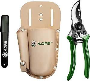 Amazon.com : Adre Pruning Shears with Leather Sheath – Complete 3-Pack with Pruning Shears for ...