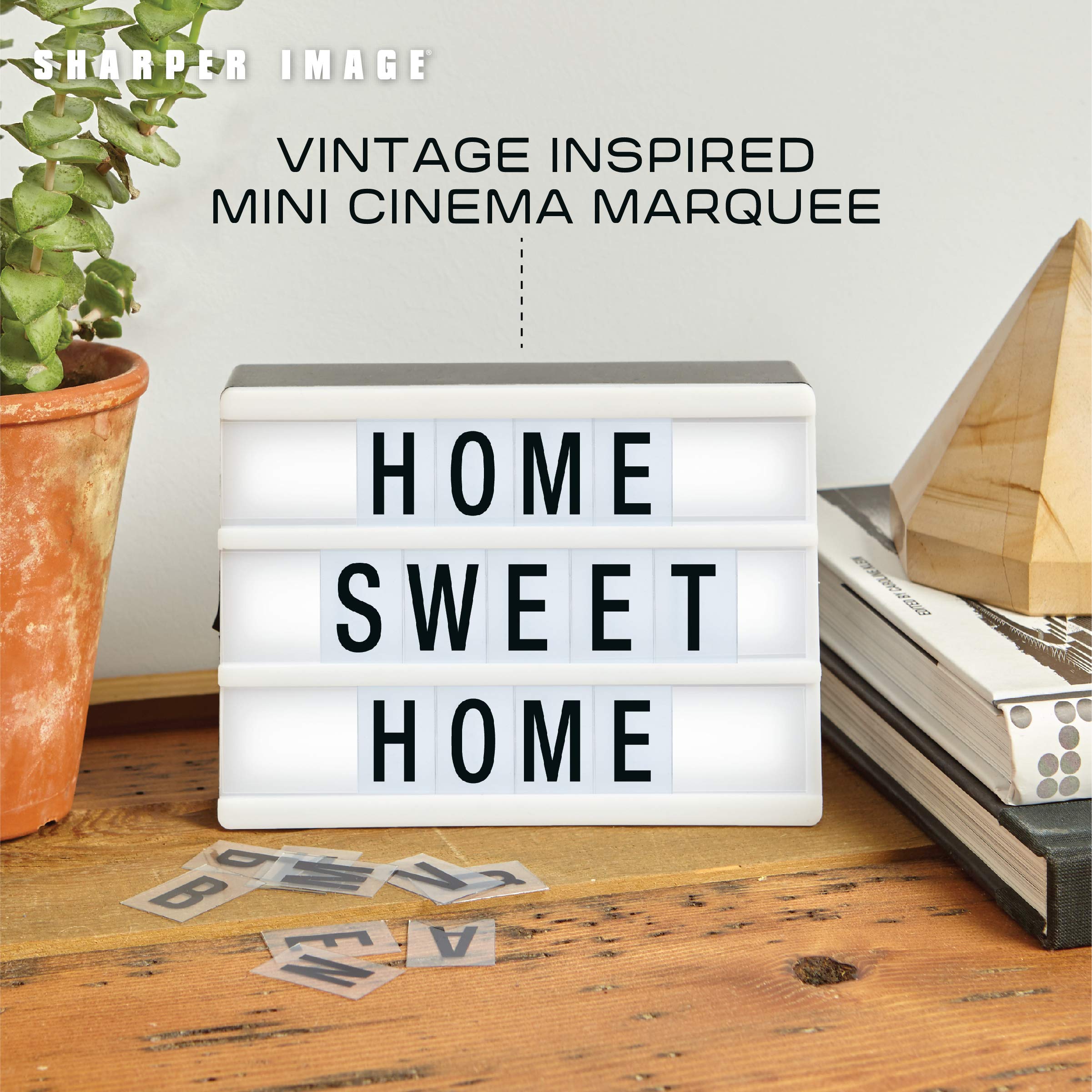 Buy Sharper Image Mini Cinematic Light Up Box LED Message Letter Board ...