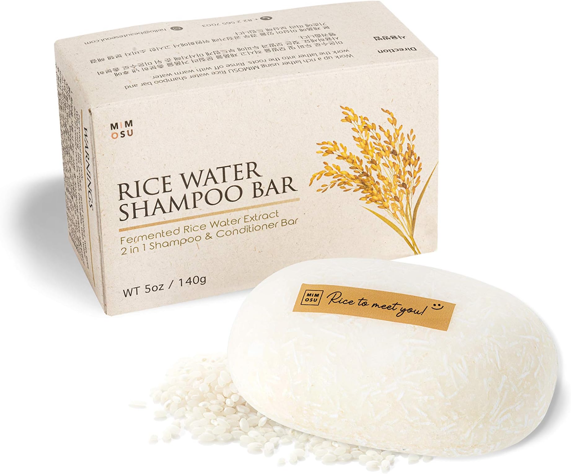 Amazon.com: mimosu Hair Growth Shampoo Bar, 2-in-1 Fermented Rice Water ...