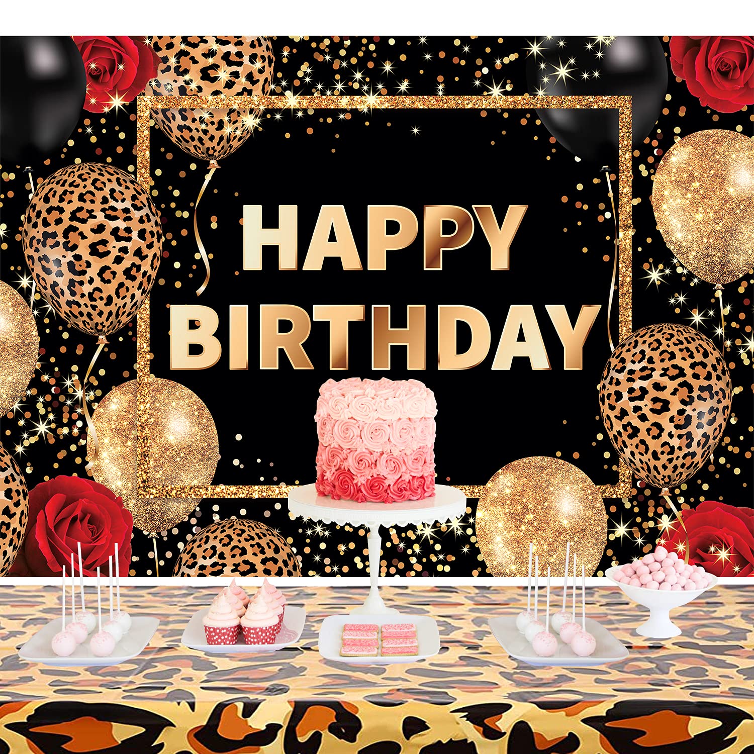 Happy Birthday Leopard Print Themes Leopard Birthday Banner – Palm