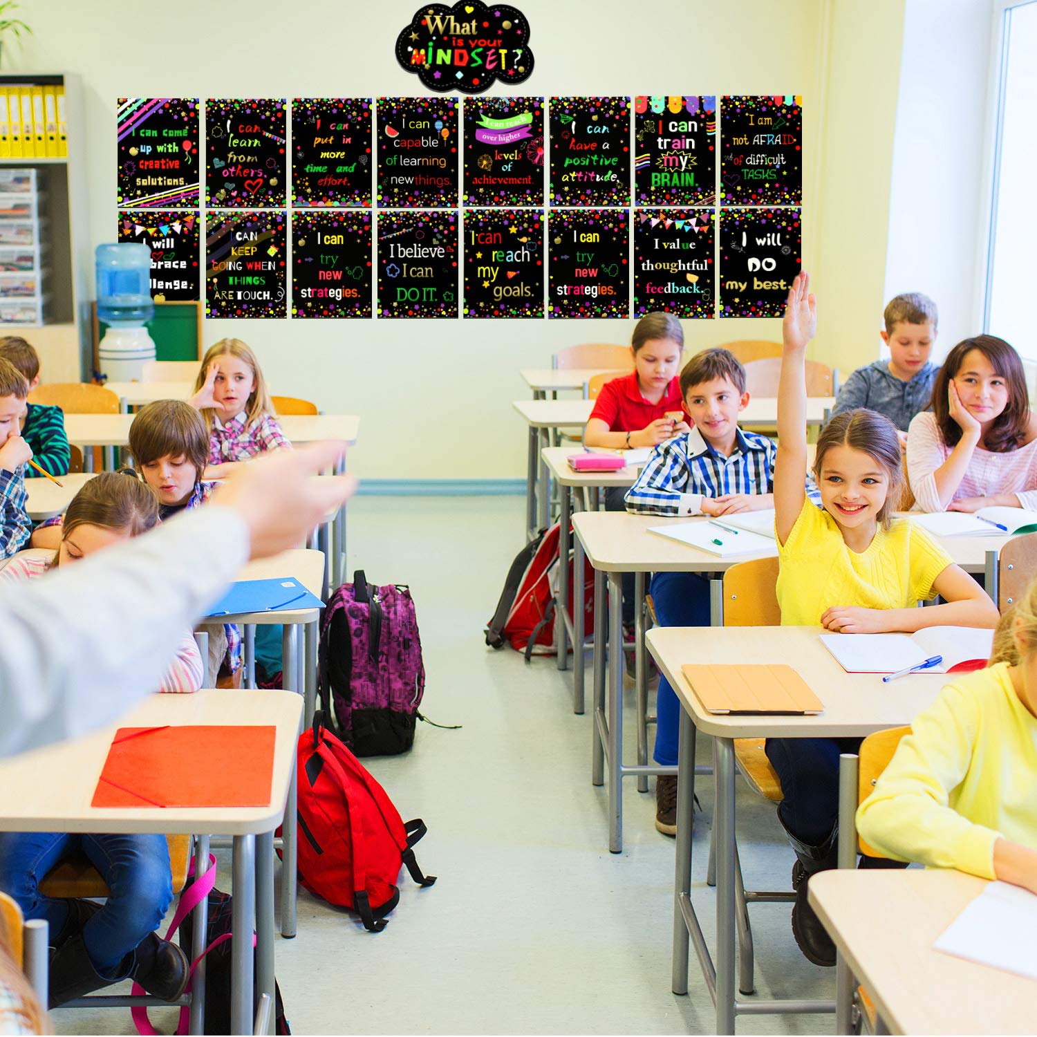 17 Pieces Mindset Posters Motivational Posters Bulletin Board Display ...