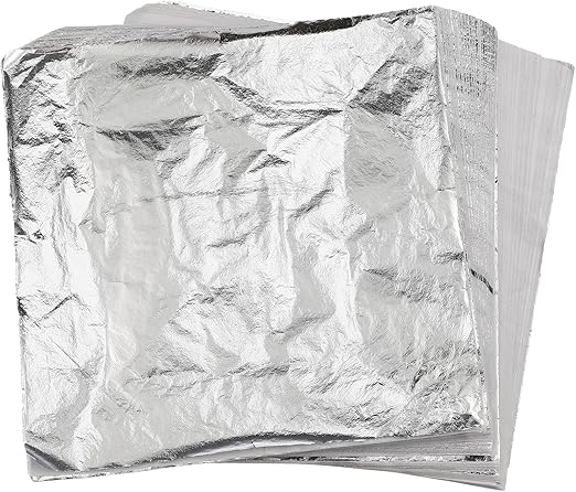 Amazon.com: Qilery 500 Pcs Silver Leaf Sheets Gilding Thin Foil Paper ...