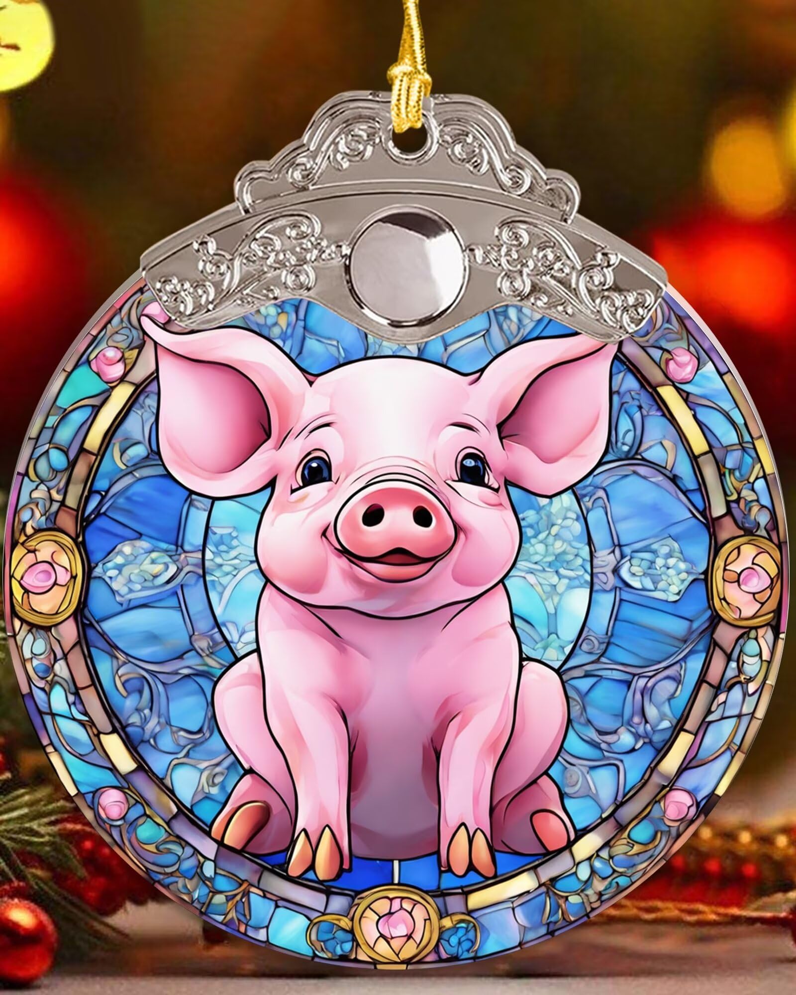 Amazon.com: Funny Pig Christmas Ornament, Cute Pig Christmas Decor ...