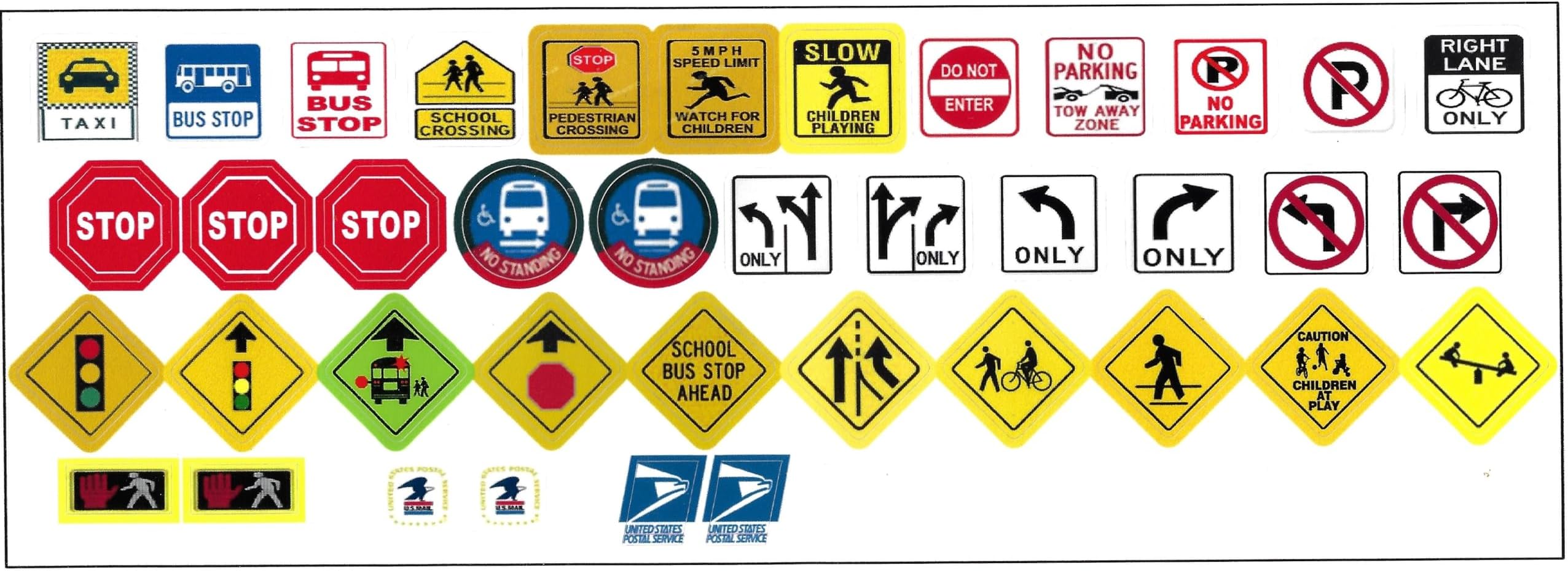 Amazon.com: Educational Driving Traffic City Street Road Signs Stickers ...