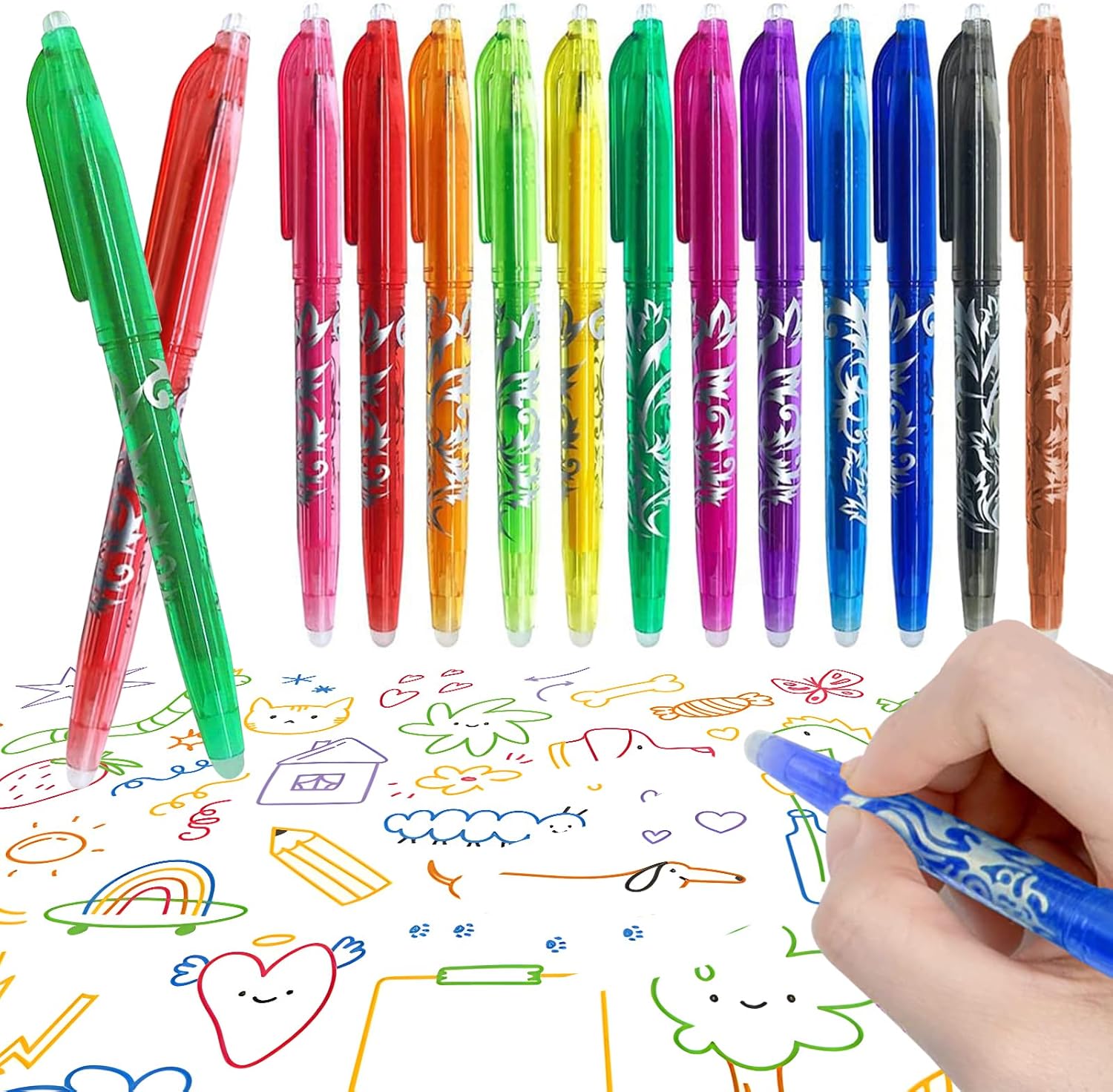 Amazon.com: Pizcxlvy Erasable Pens Multicolor - 12 Colorful Erasable ...