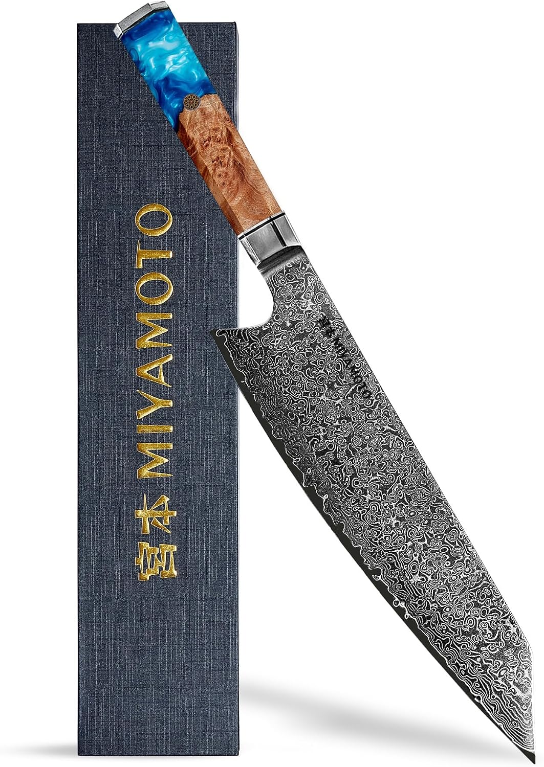 Amazon.com: Miyamoto 8-Inch Damascus Chef Knife, 67-Layer Steel, Ultra ...