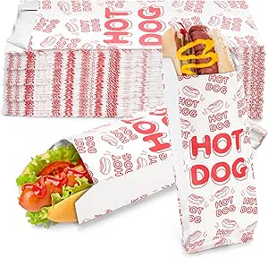 Amazon.com: ZENFUN 200 Pcs Hot Dog Wrappers, Foil Hot Dog Sleeves ...