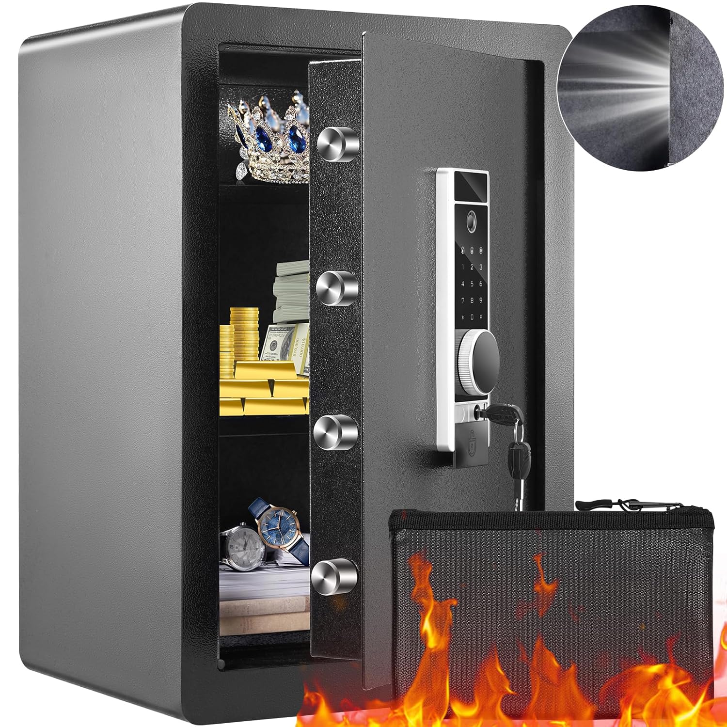 VEVOR Safe, 2.2 Cubic Feet Home Safe, Steel Security Safe with ...