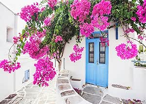 Amazon.com : BELECO 6x4ft Fabric Greece Santorini Backdrop Greek ...