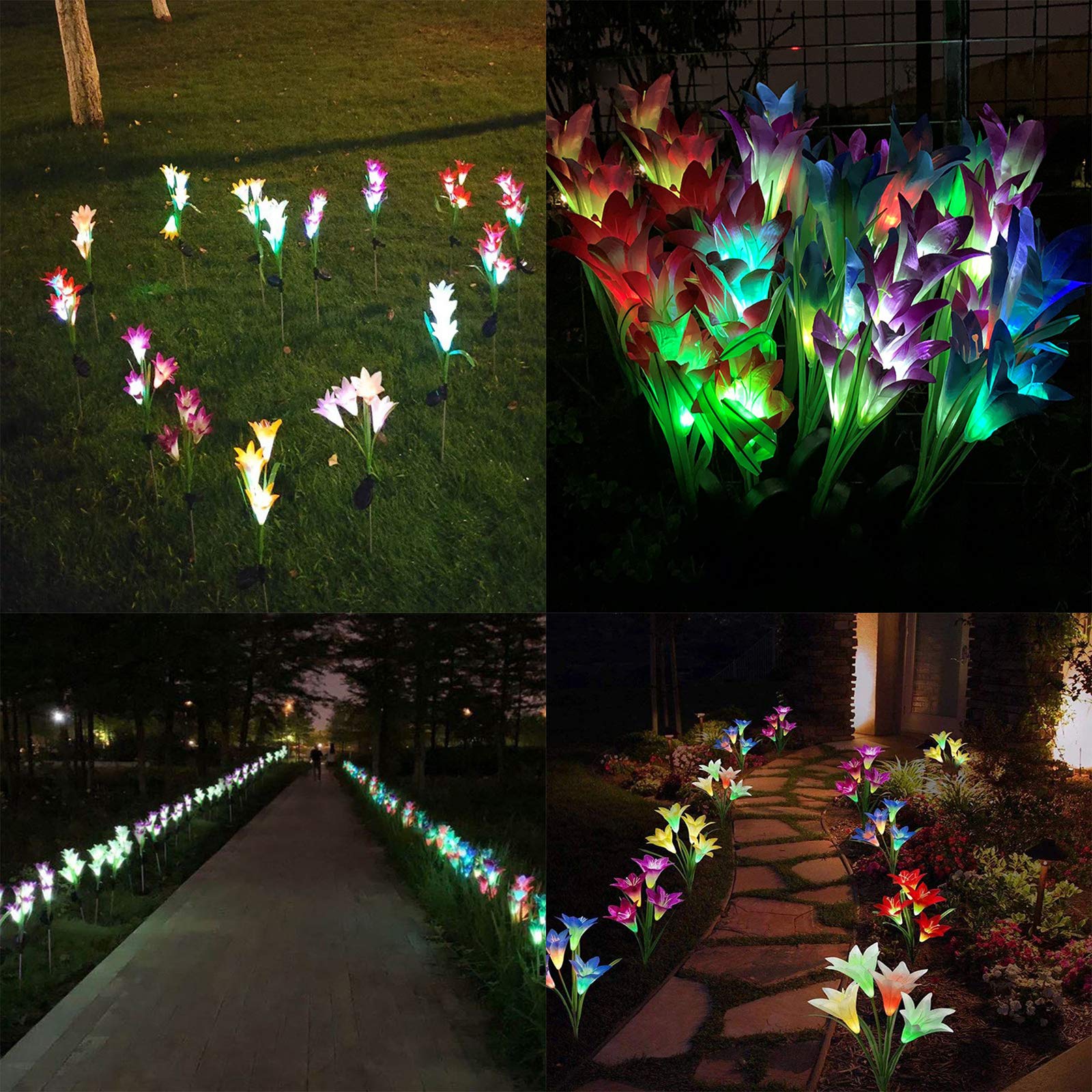 Lily Solar Garden Lights WdtPro Solar Lights Outdoor Garden Decorative