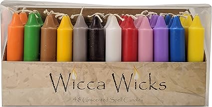 Amazon.com: Wicca Wicks - Box of 48 Colored Candles | 4 inches Tall & 3 ...
