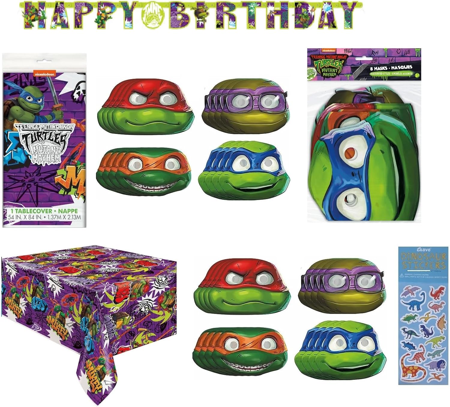 Amazon.com: Teenage Mutant Ninja Turtles TMNT Birthday Party Supplies ...