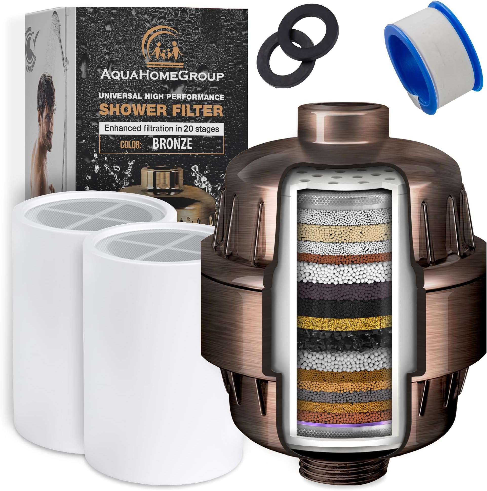 Shower Filter,Hard Water filter Shower Head Filter 15 Stage Cartridge ...