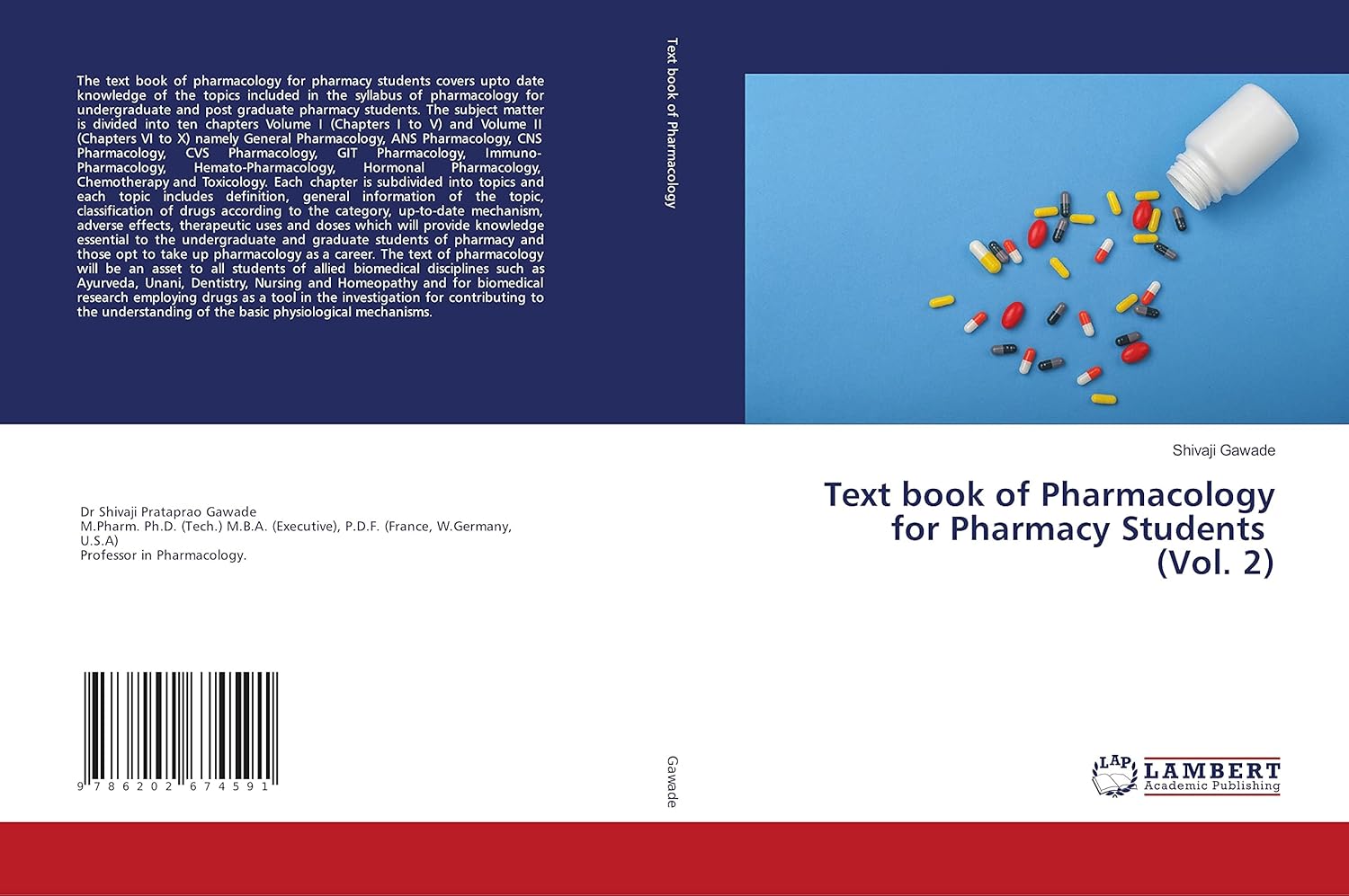 Text book of Pharmacology for Pharmacy Students (Vol. 2): 9786202674591 ...