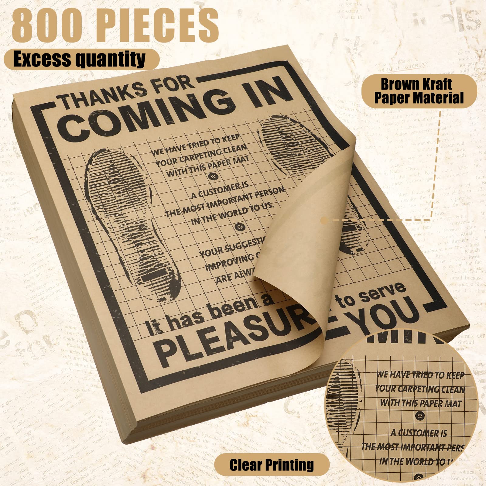 Snapklik.com : Woanger 800 Pcs Bulk Disposable Car Paper Floor Mats ...