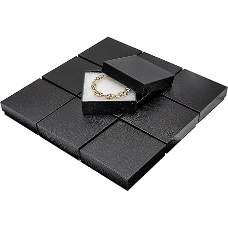 Amazon.com: Prestige and Fancy Jewelry Boxes, 24 pack Black Gift Boxes ...