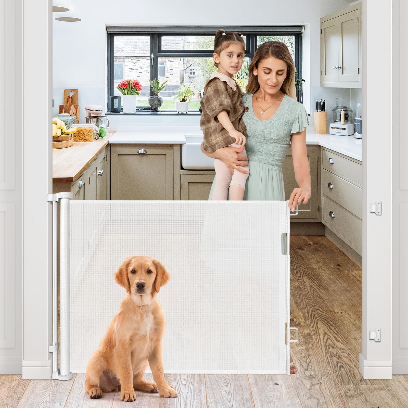 Amazon.com: Baby Gate Dog Gate for Stairs No Drilling - 43.3" W x 28.3 ...