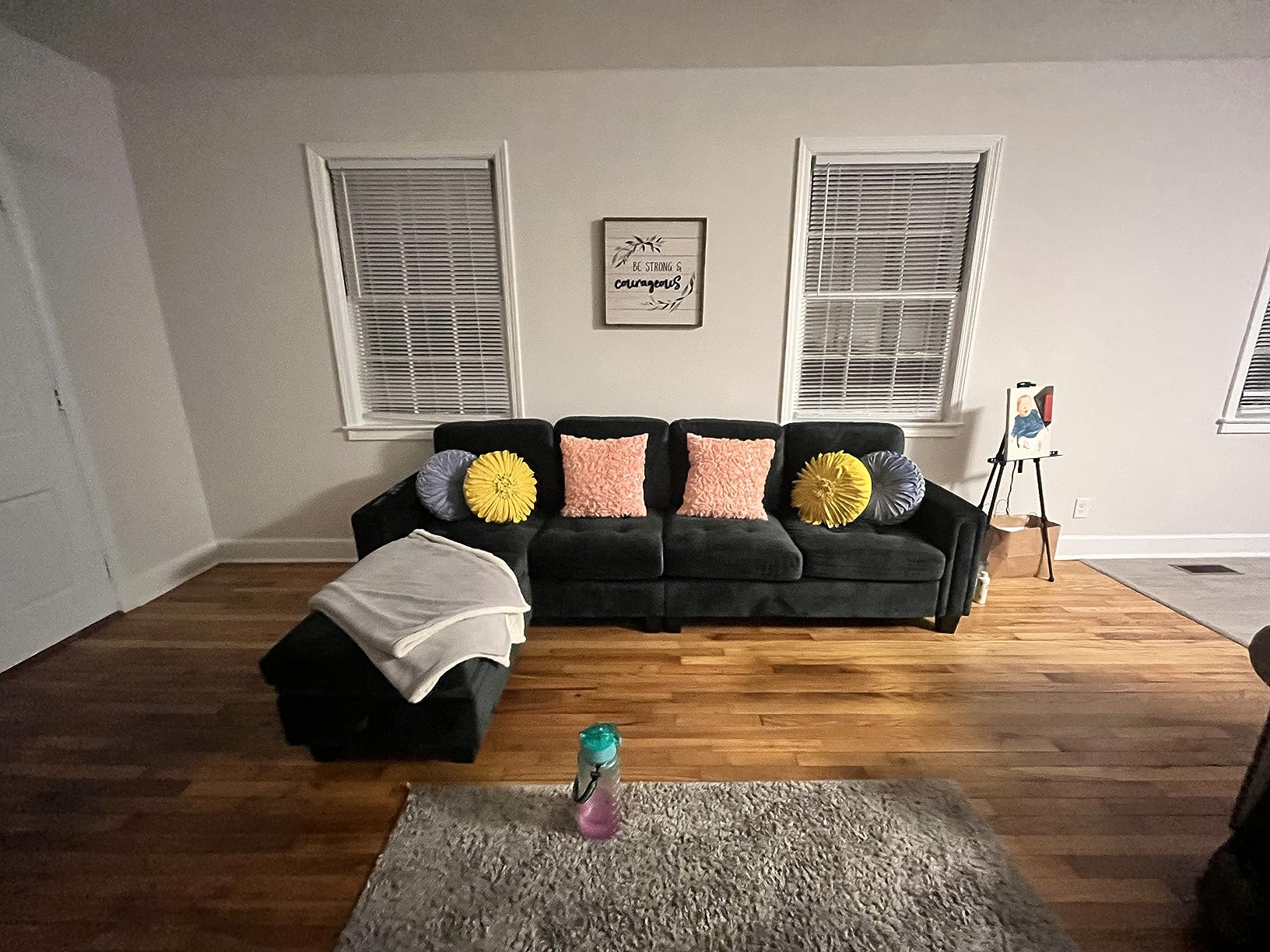 $23/mo - Finance Belffin Velvet Reversible Sectional Sofa with Chaise ...