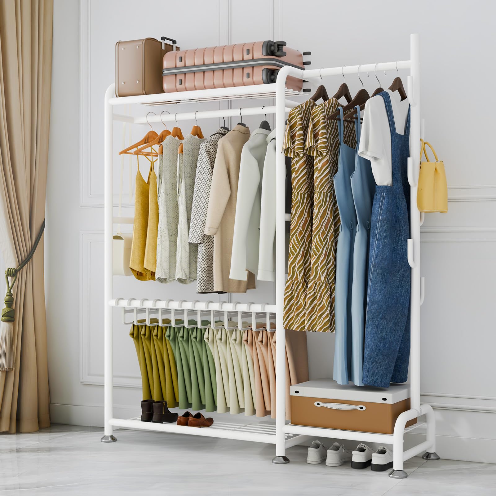 Amazon.com: Garment Rack, 500LBS Thicken and Reinforced Freestanding ...