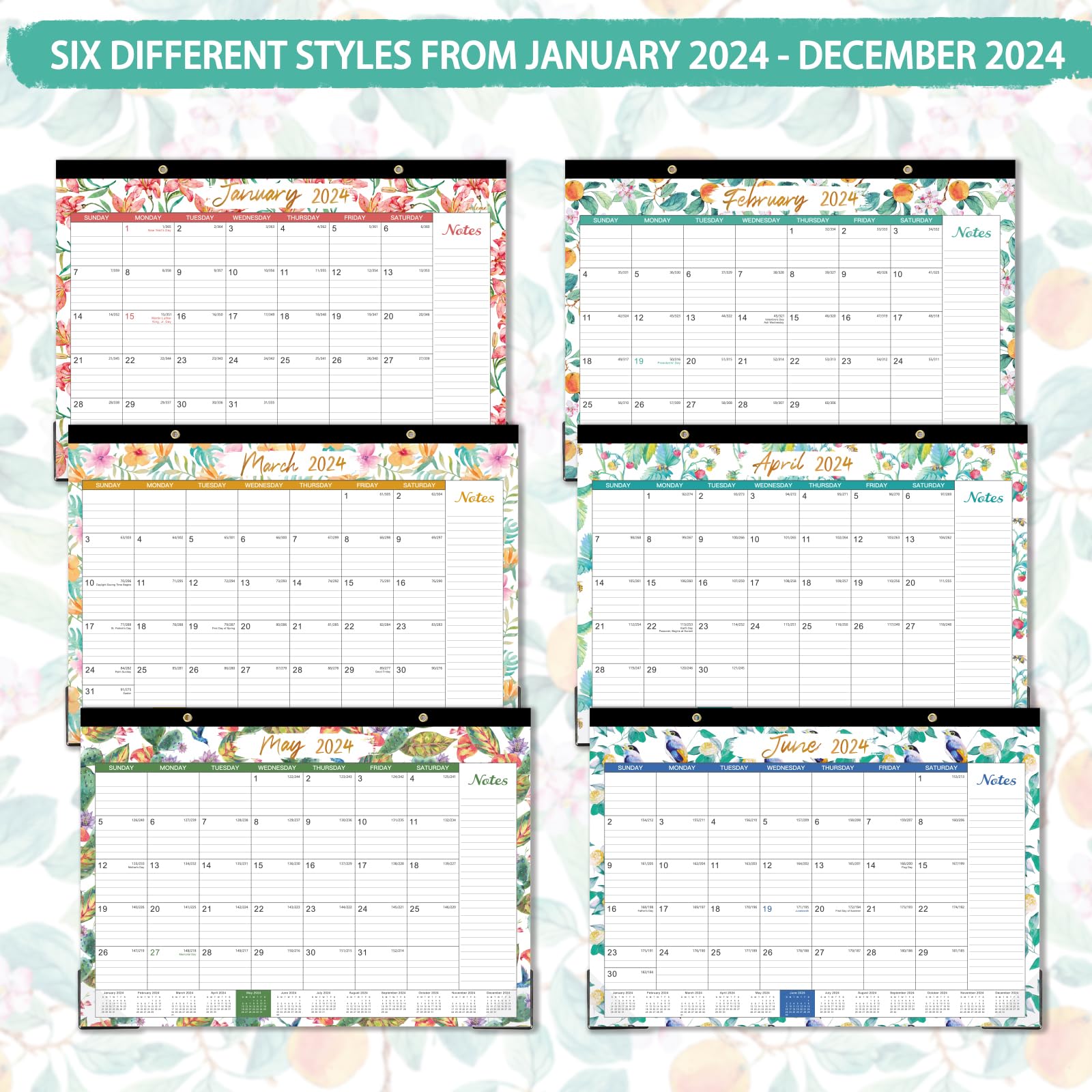Snapklik.com : Desk Calendar 2024 Jan 2024 - Dec 2024, 12 Monthly Large ...