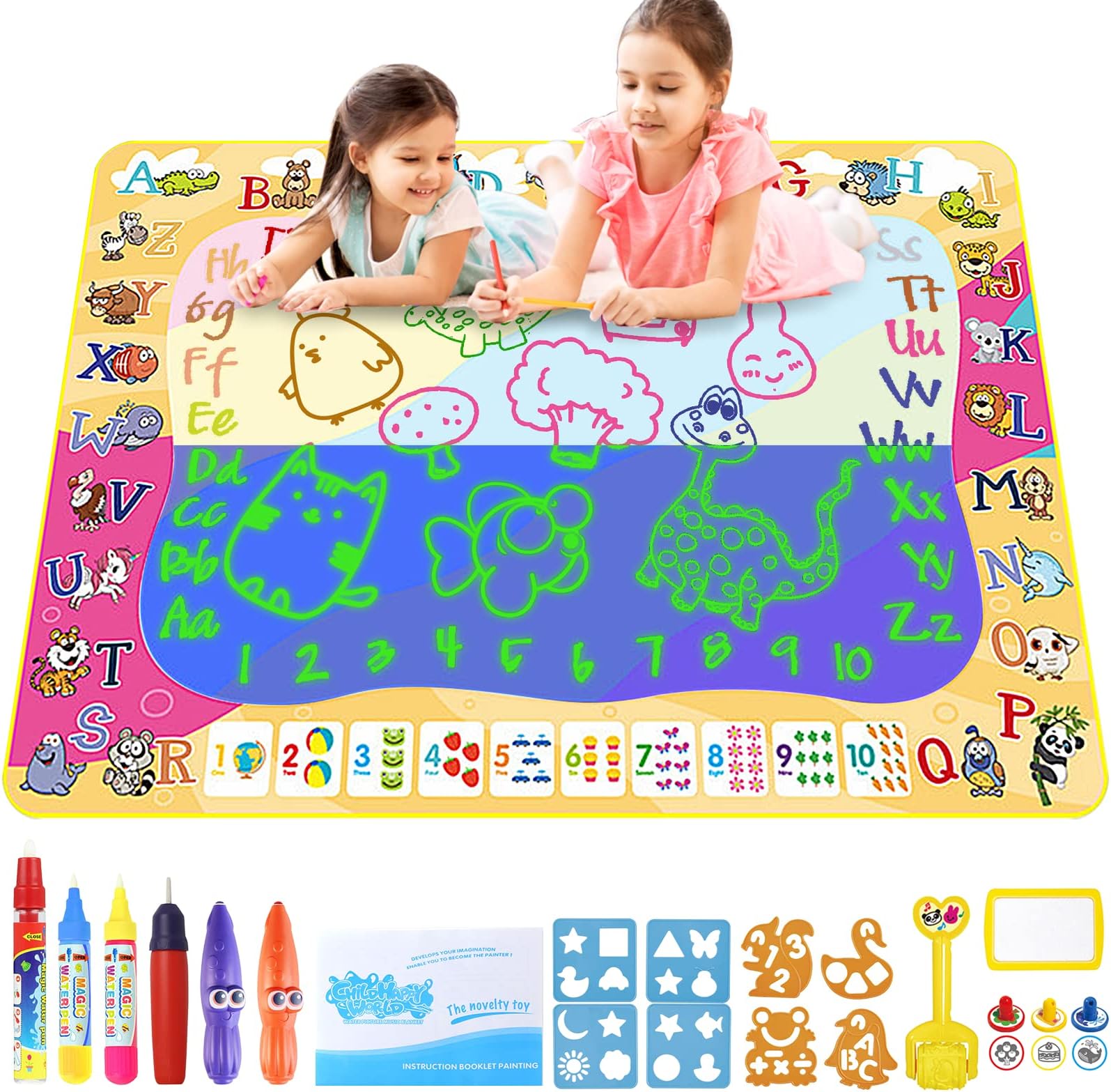 Amazon.com: Water Doodle Mat - Kids Painting Writing Color Doodle ...