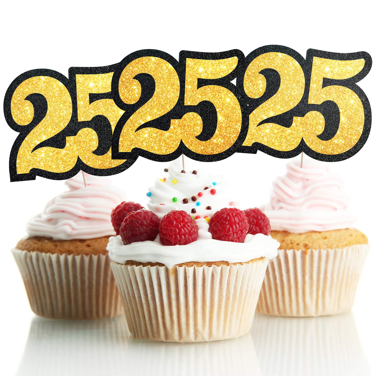 Lingpar 25 Years Old Black Gold Cake Toppers Happy 25th | Desertcart INDIA