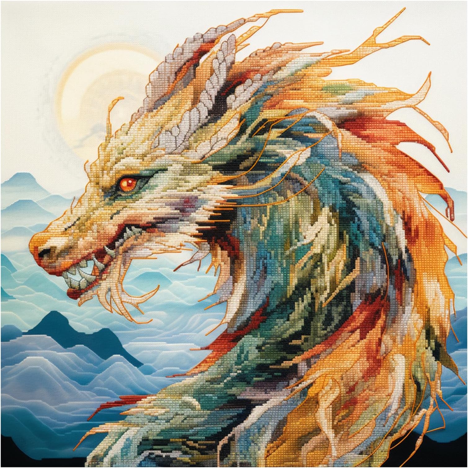 Design Works Celestial Dragon Cross Stitch Kit, Multi-Colour : Amazon ...