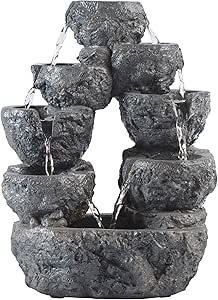 Alpine Corporation WIN1140 Indoor Tabletop 5-Tiered Waterfall Fountain ...